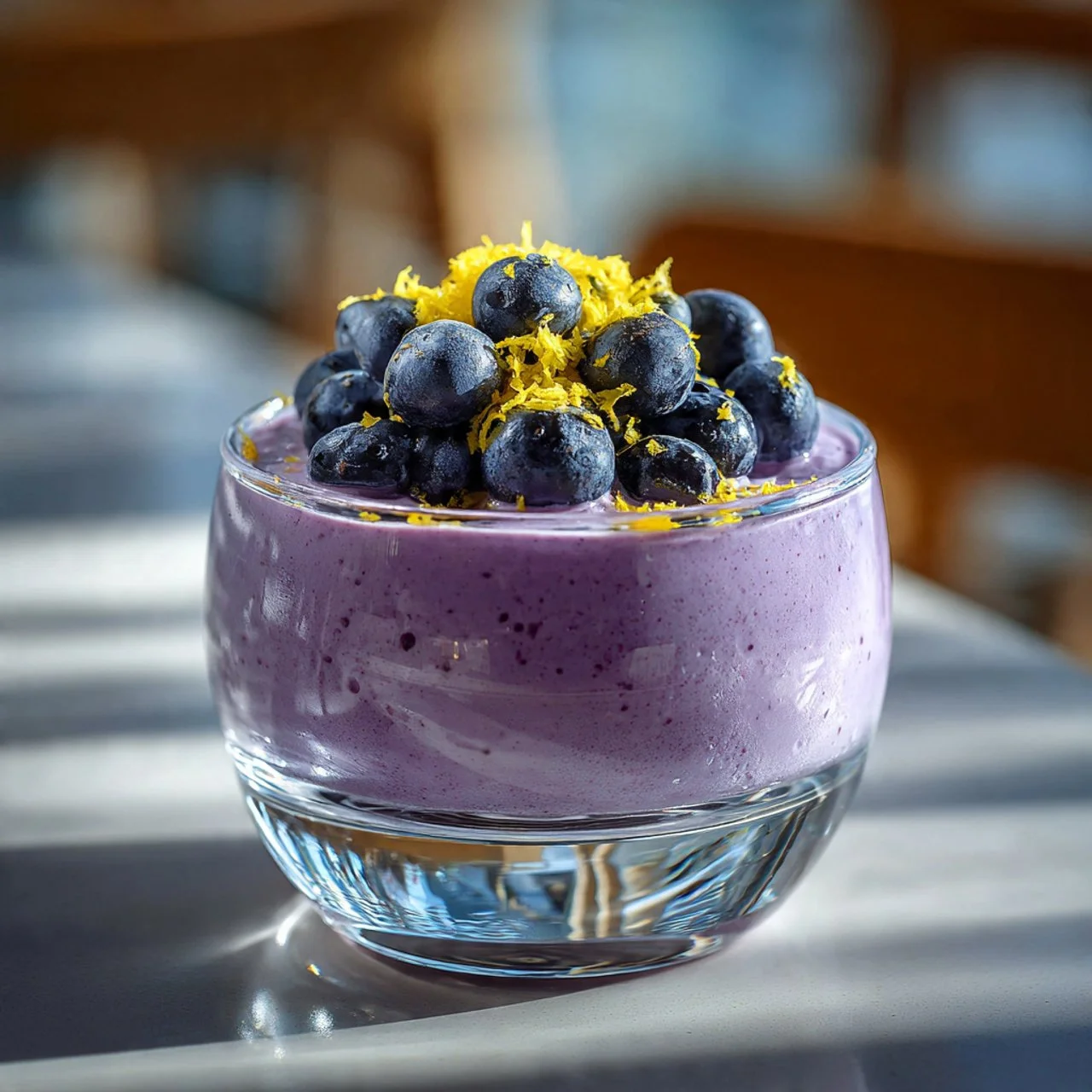 Blueberry Cottage Cheese Mousse